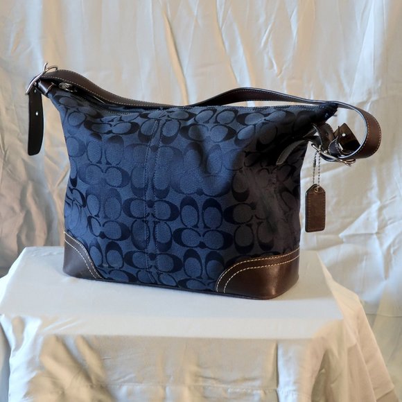 Coach | Bags | Coach Signature Blue Bucket Shoulder Bag | Poshmark